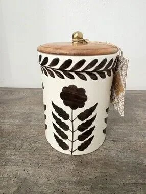 Kitchen | Viral India Floral Brown Flowers Leaves Large Canister | Poshmark